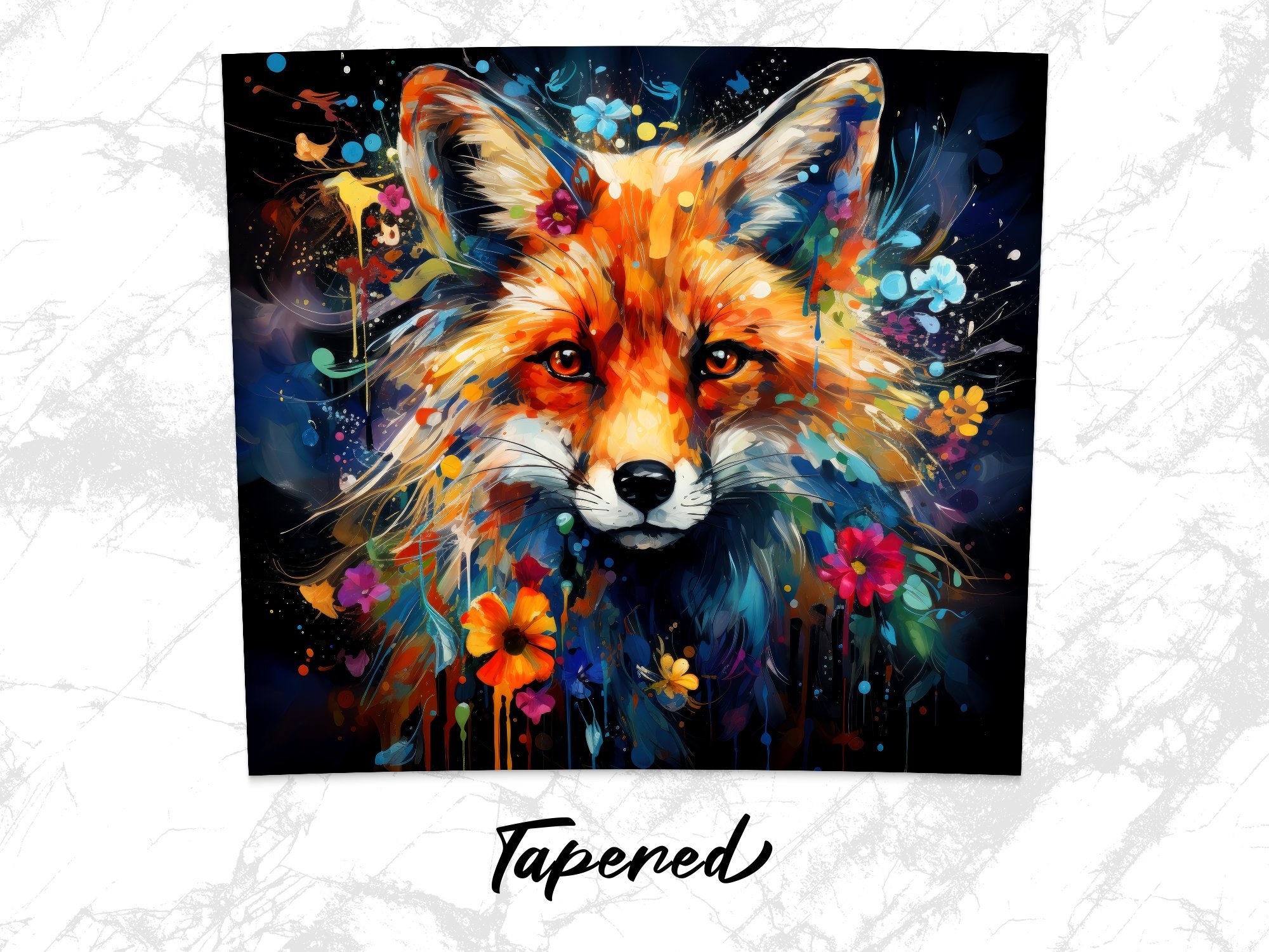 Alcohol Ink Fox Sublimation Design, 20oz Skinny Tumbler Digital ...