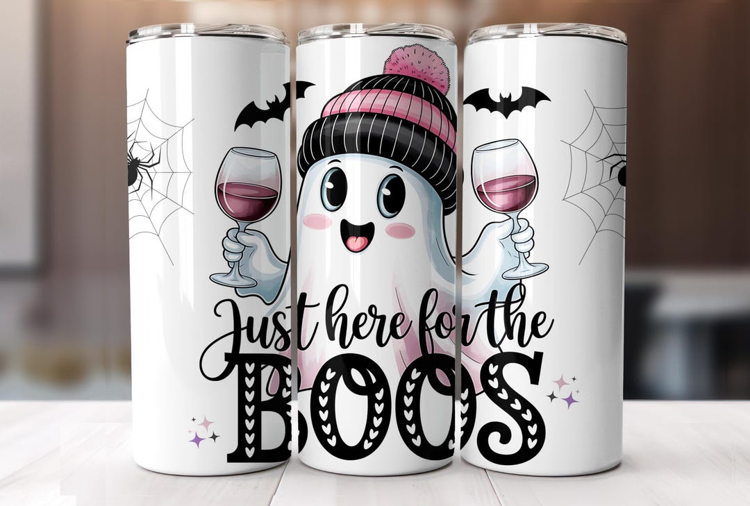 Halloween Ghost Tumbler Wrap, Cute Ghost Here for the Boos Sublimation ...