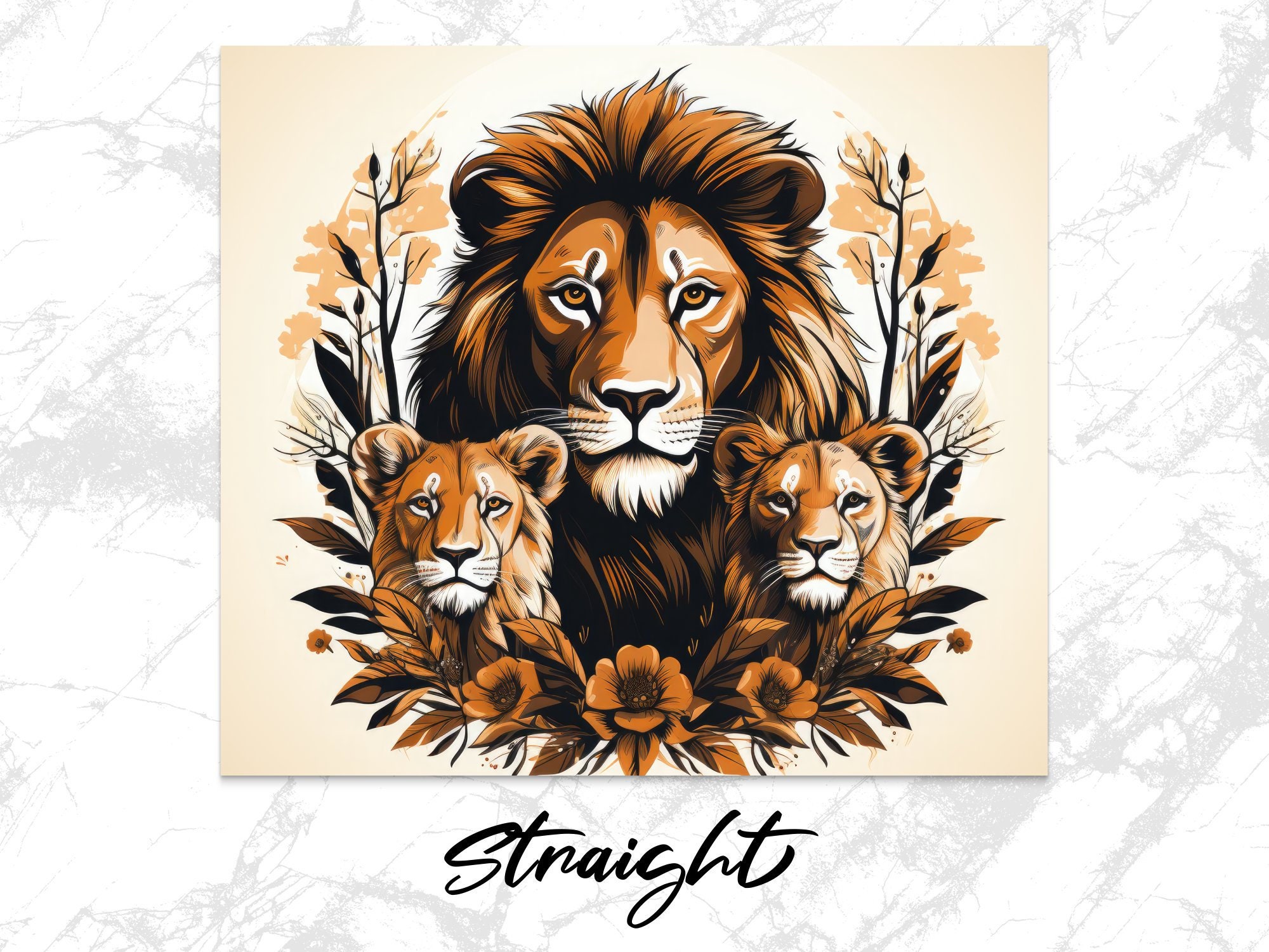 Lion Sublimation Design 20oz Skinny Tumbler Digital Download - Etsy