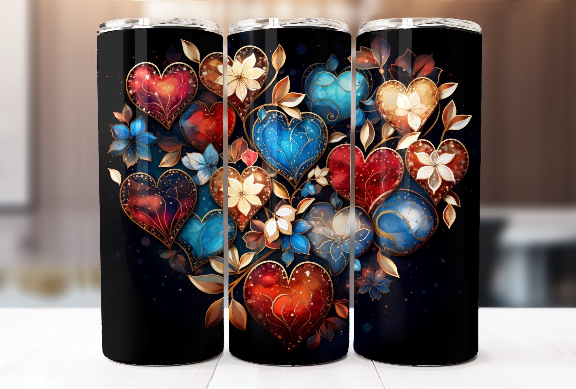 Hearts Sublimation Design 20oz Skinny Tumbler Digital - Etsy