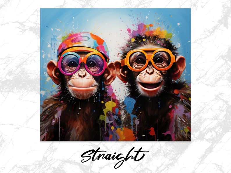 Alcohol Ink Monkeys Sublimation Design 20oz Skinny Tumbler - Etsy