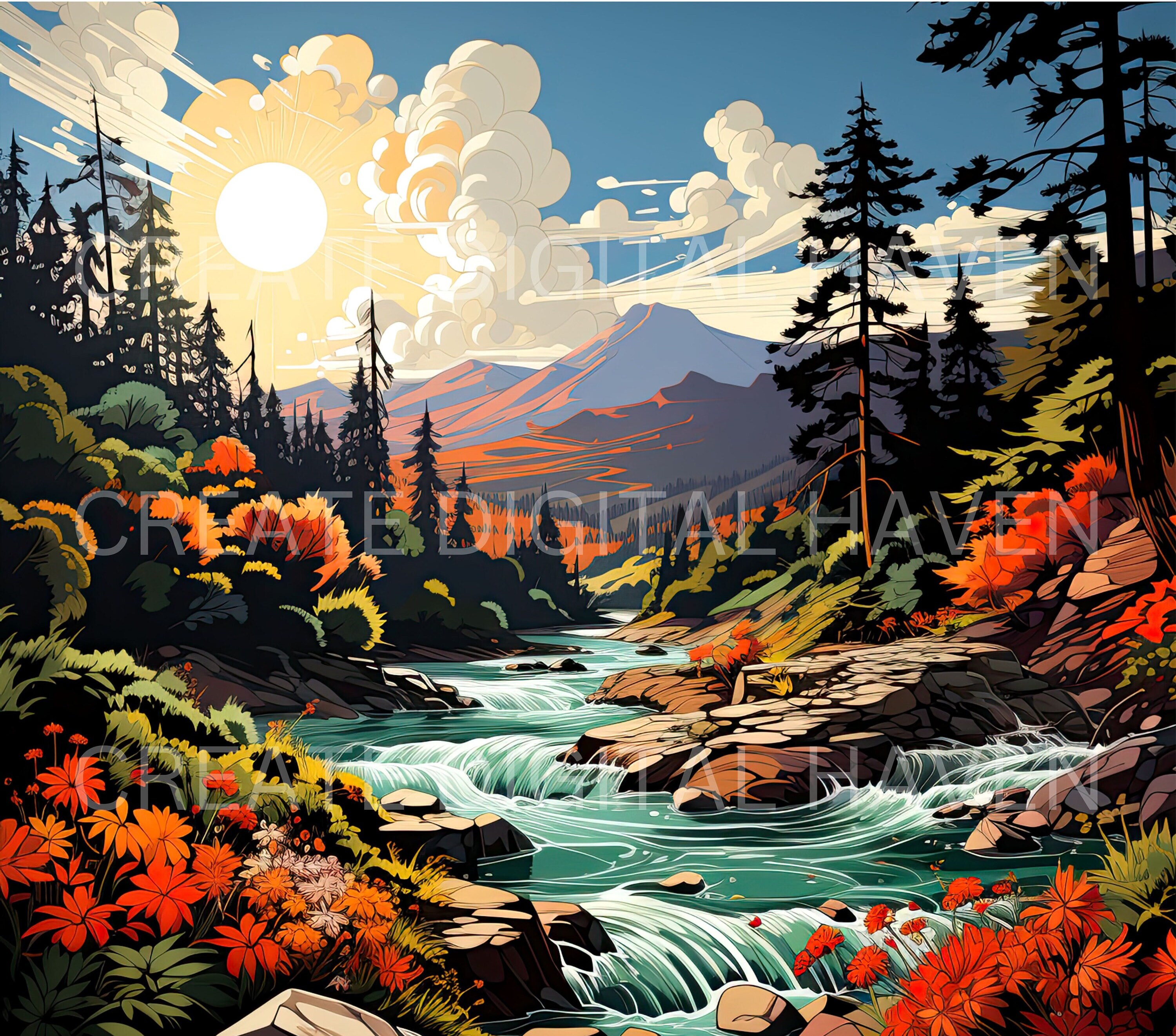 Yellowstone River Sublimation Design 20oz Skinny Tumbler - Etsy