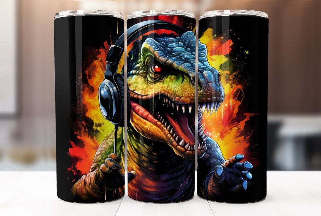 T-rex Sublimation Design, 20oz Skinny Tumbler Digital Download PNG ...