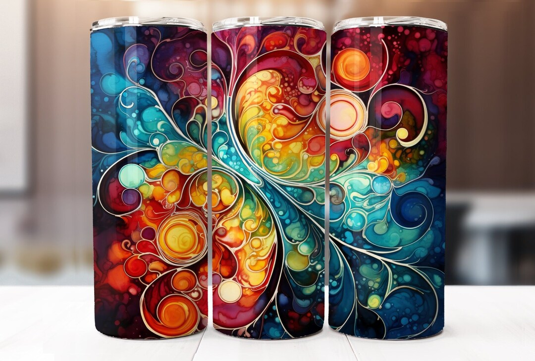 Alcohol Ink Sublimation Design 20oz Skinny Tumbler Digital - Etsy