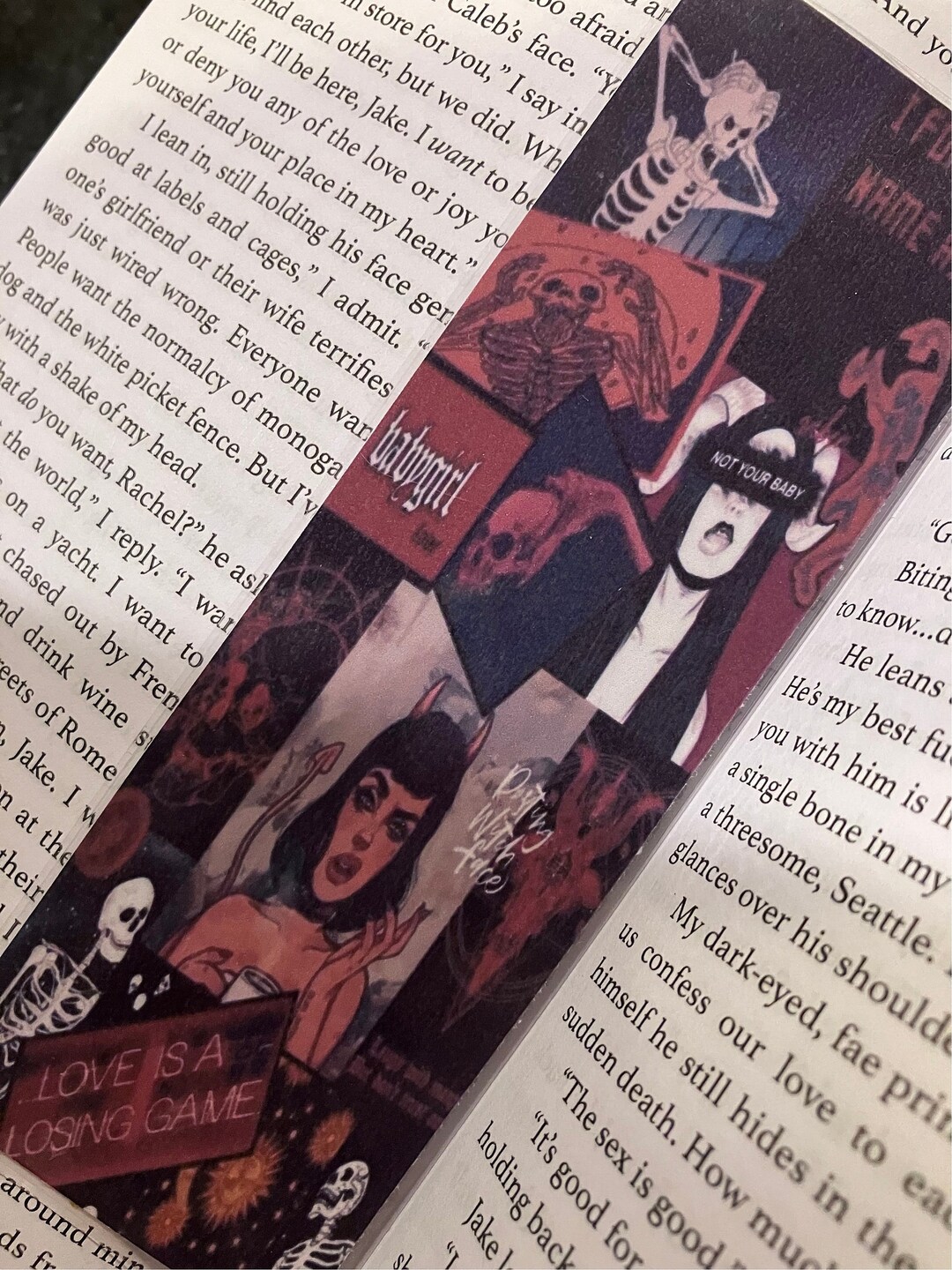 Paint the Town Red Bookmark Baddie Book Lovers Bad Girl Aesthetic ...