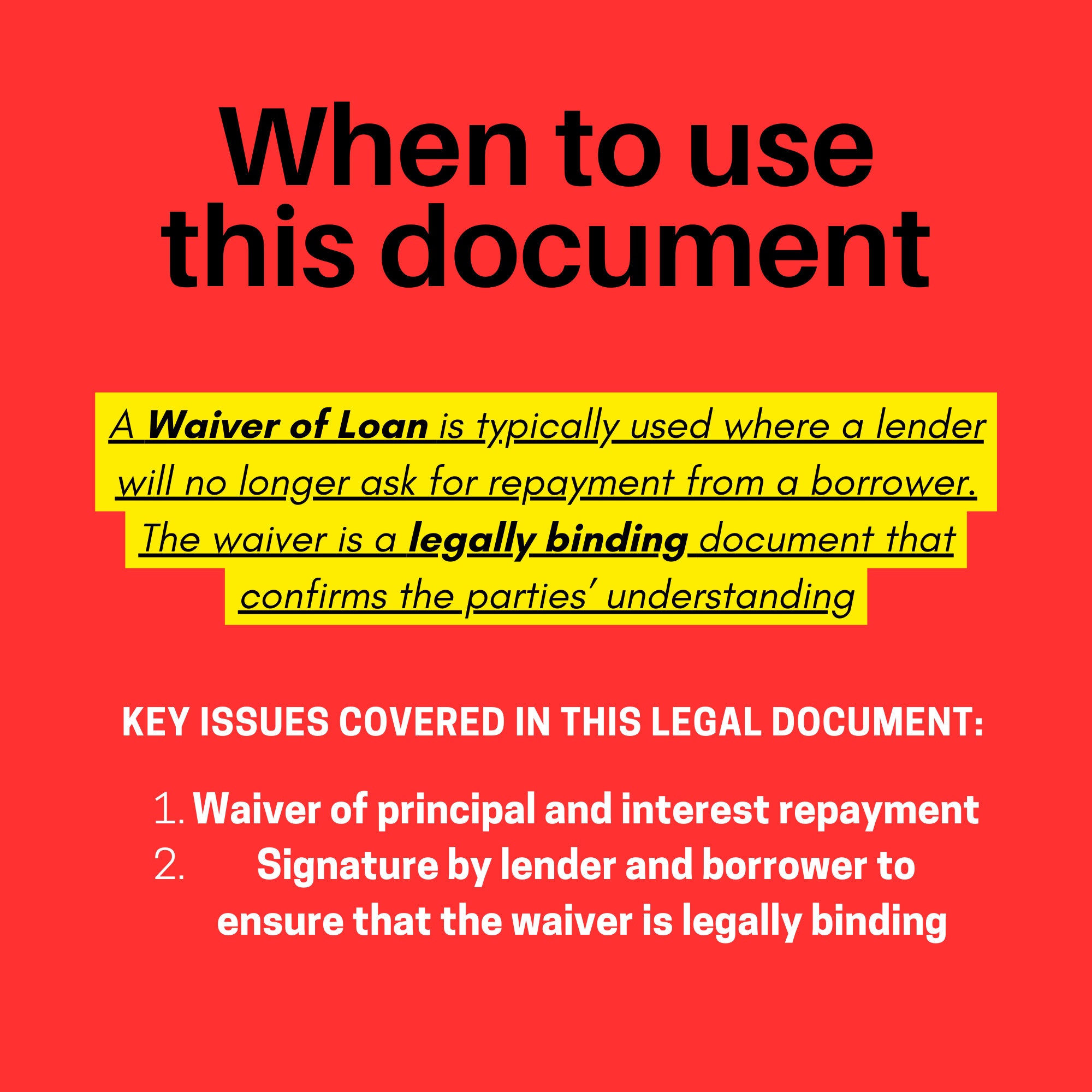 Waiver of Loan Loan Forgiveness Waiver of Payment Waiver of Debt Debt ...