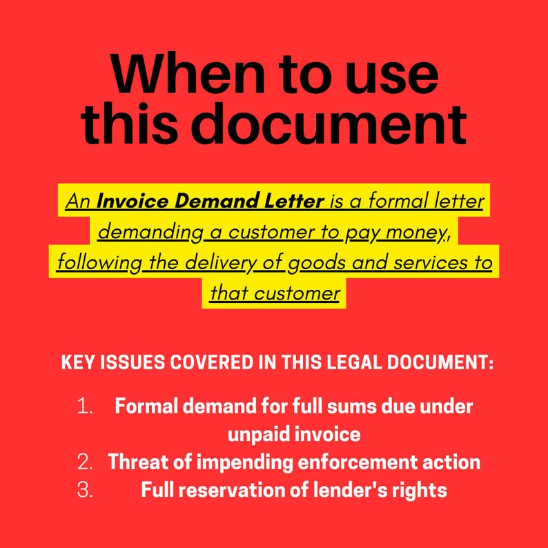 Demand Letter for Payment of Invoice Demand for Payment of Invoice ...