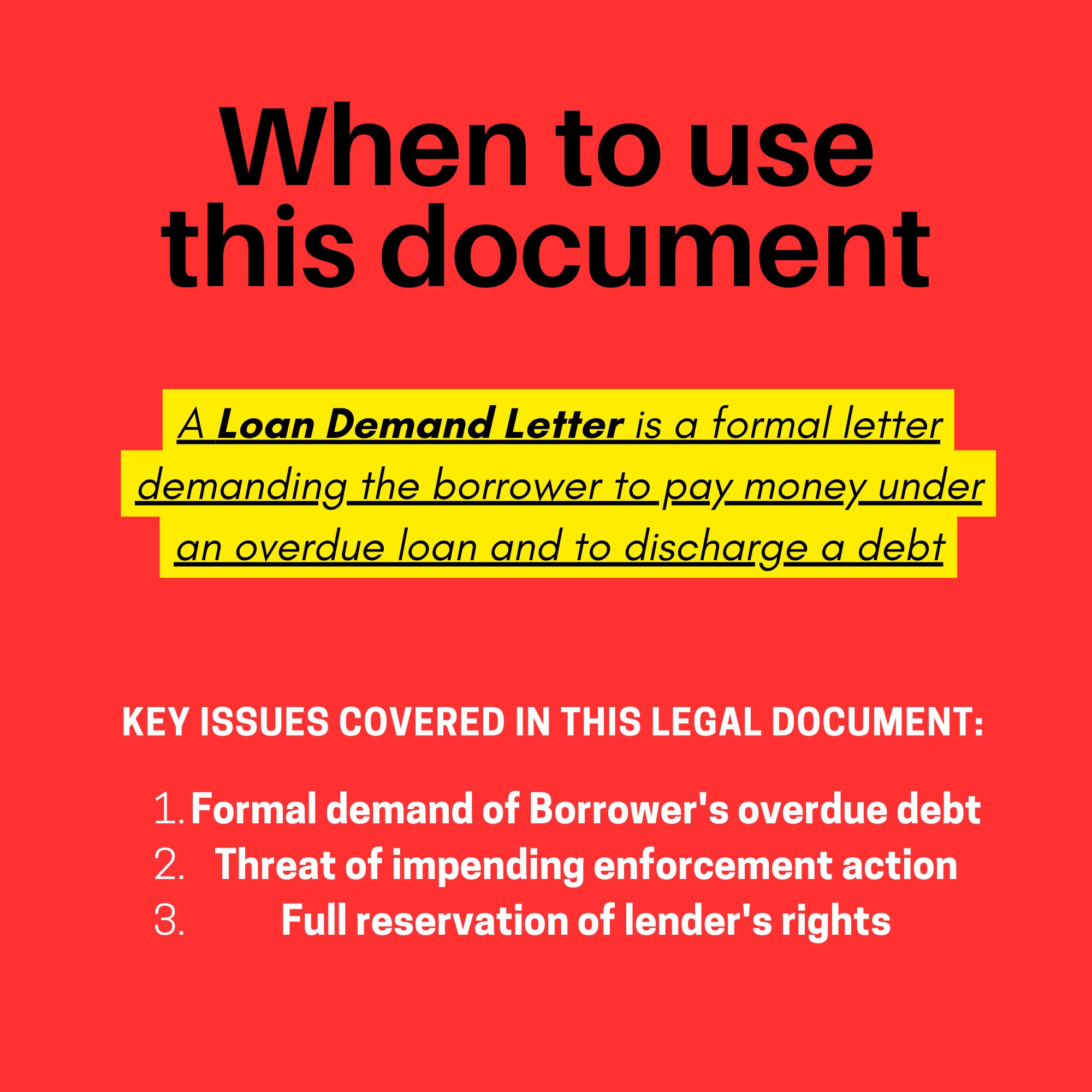 Demand Letter for Payment of Loan Demand for Payment of Debt Demand ...