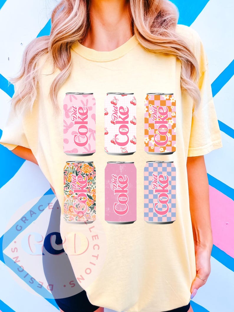 Multi Diet Soda Girly Collage PNG Digital Download for Tee Shirt or ...