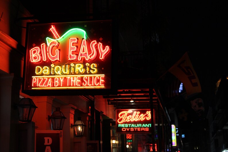 New Orleans Louisiana Big Easy Neon Lights Bourbon Street Photography ...