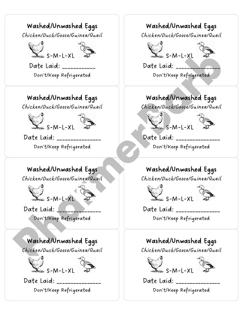 Printable Egg Carton Labels - Etsy