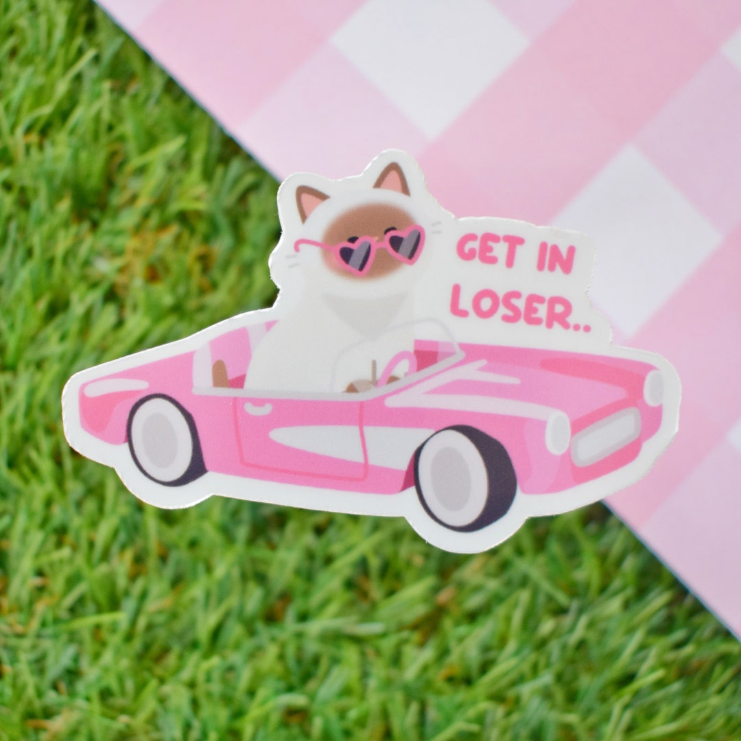 Get in Loser Cat Vinyl Sticker - Etsy