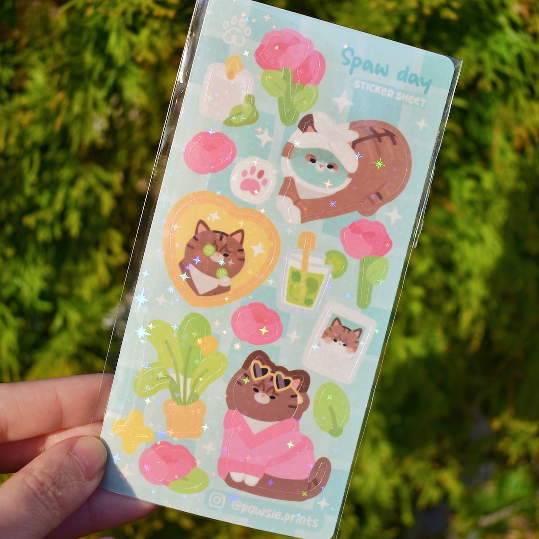 Spaw Day Holographic Sticker Sheet - Etsy