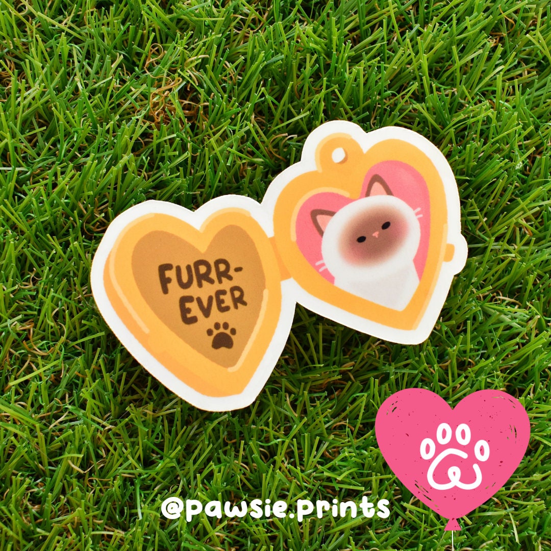 Furr-ever Heart Locket Vinyl Sticker - Etsy