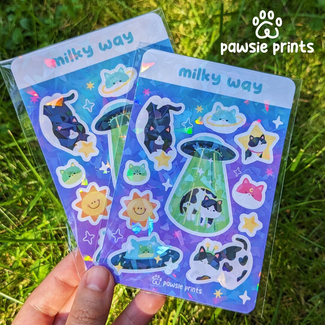 Milky Way Holographic Sticker Sheet - Etsy