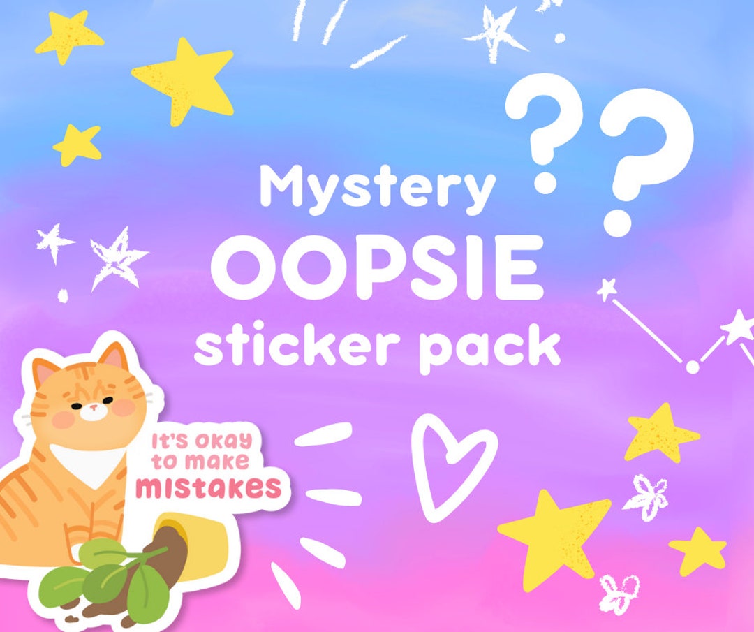Mystery OOPSIE Sticker Pack 5 Pieces - Etsy