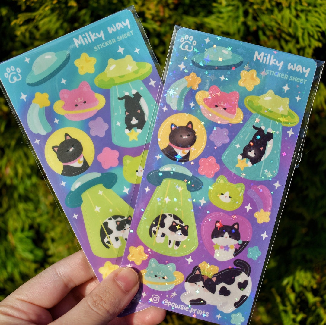 Milky Way Holographic Sticker Sheet - Etsy