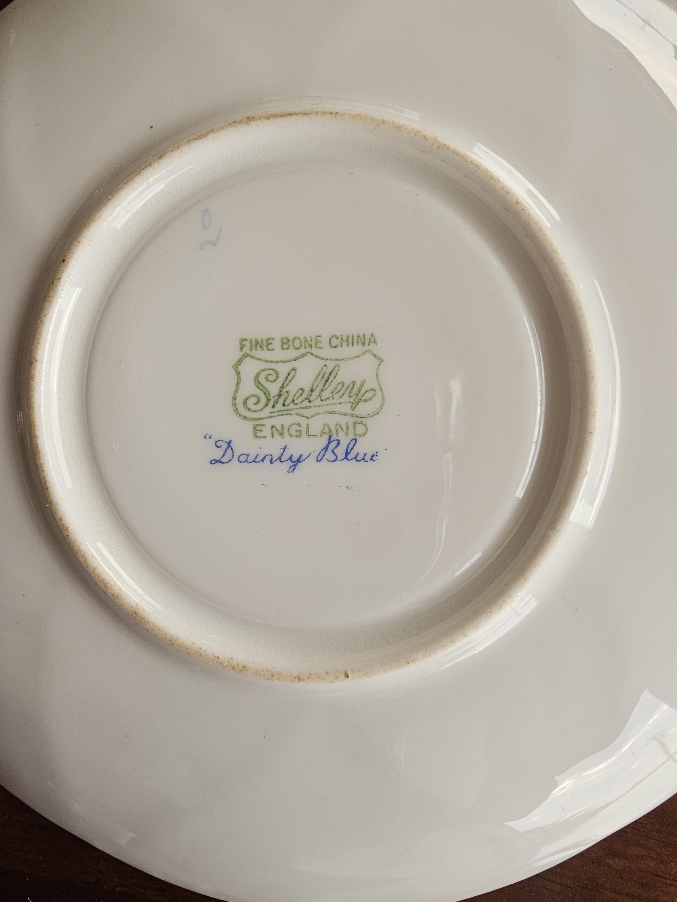 Shelley Dainty Blue Pattern 1950s Scalloped Floral Teacup Set, Vintage ...
