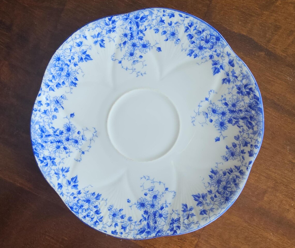 Shelley Dainty Blue Pattern 1950s Scalloped Floral Teacup Set, Vintage ...