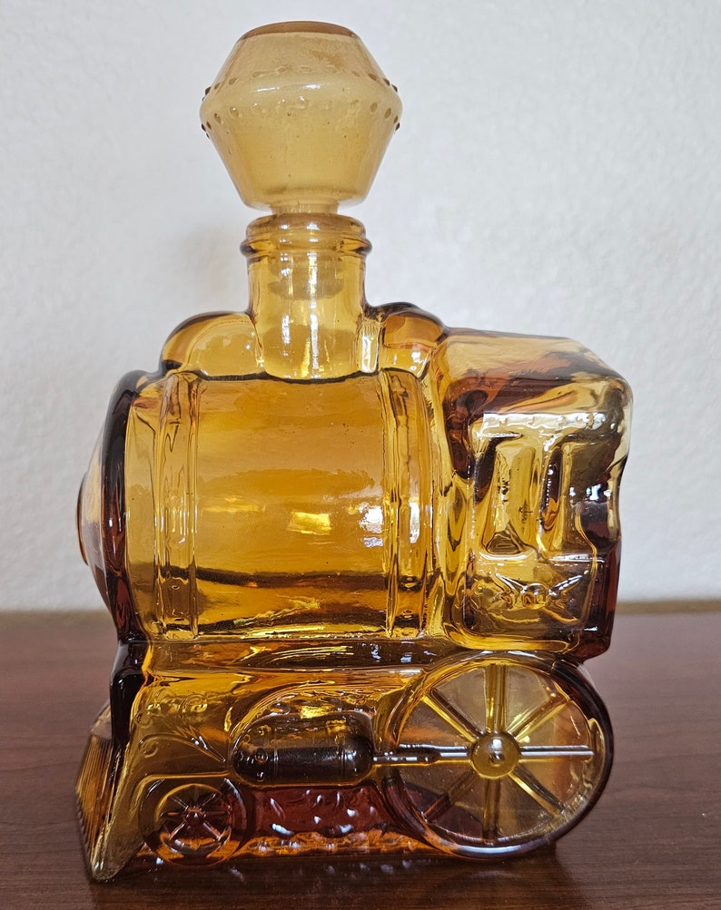 Amber Glass Train Locomotive Decanter, Rare, Vintage - Etsy