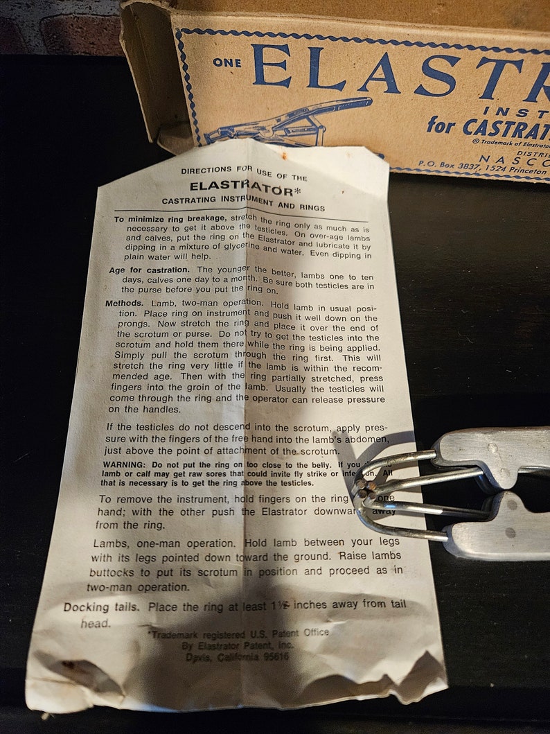 Vintage Elastrator W/box and Original Instructions - Etsy Australia