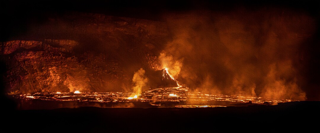 Digital Oil Kilauea Volcano - Etsy