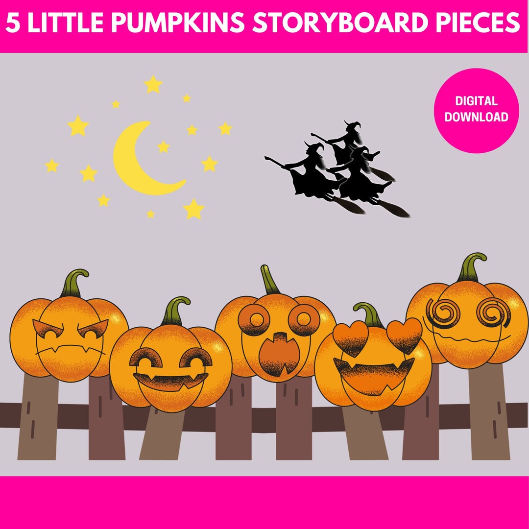 Five Little Pumpkins Storytelling Pieces Digital Download | Pre-k and ...