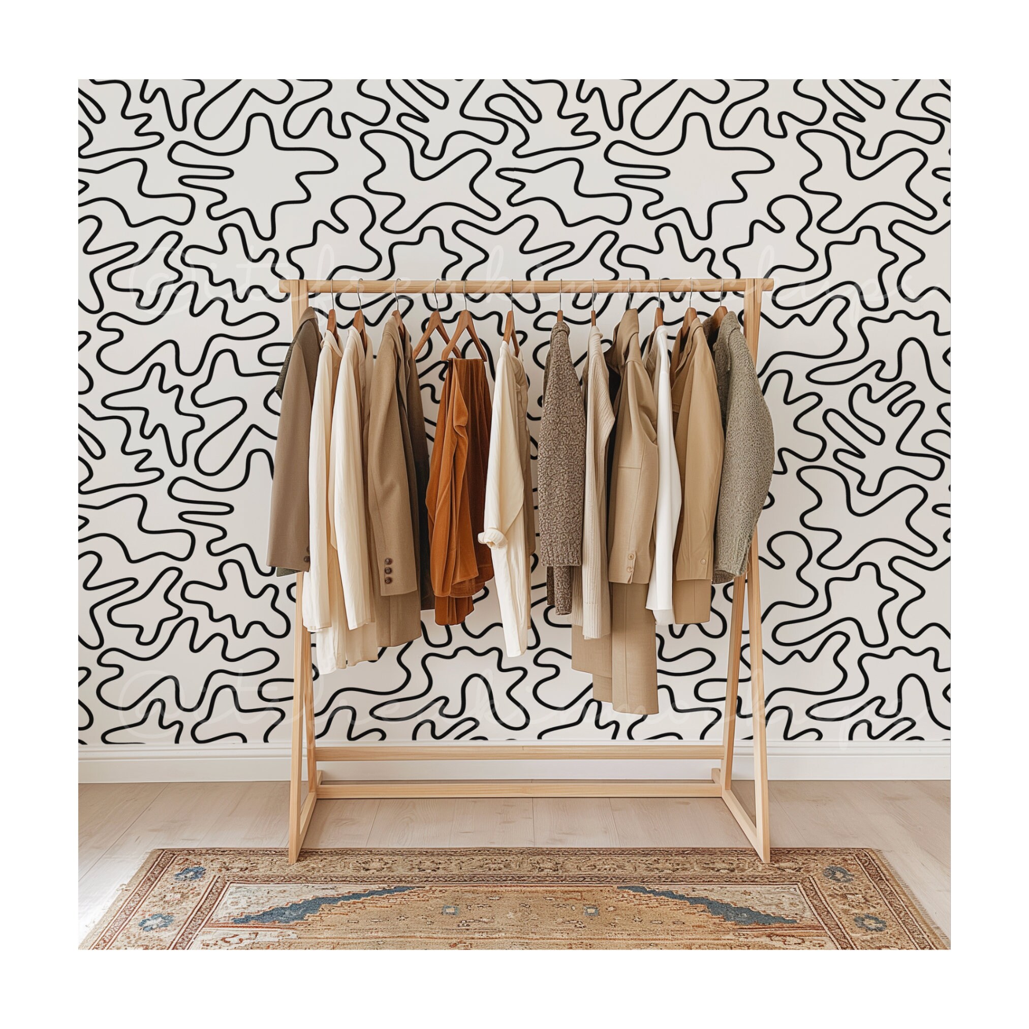 Clothing Rack Wallpaper Mockup, PSD Wallpaper Mockup, Drag and Drop PSD ...