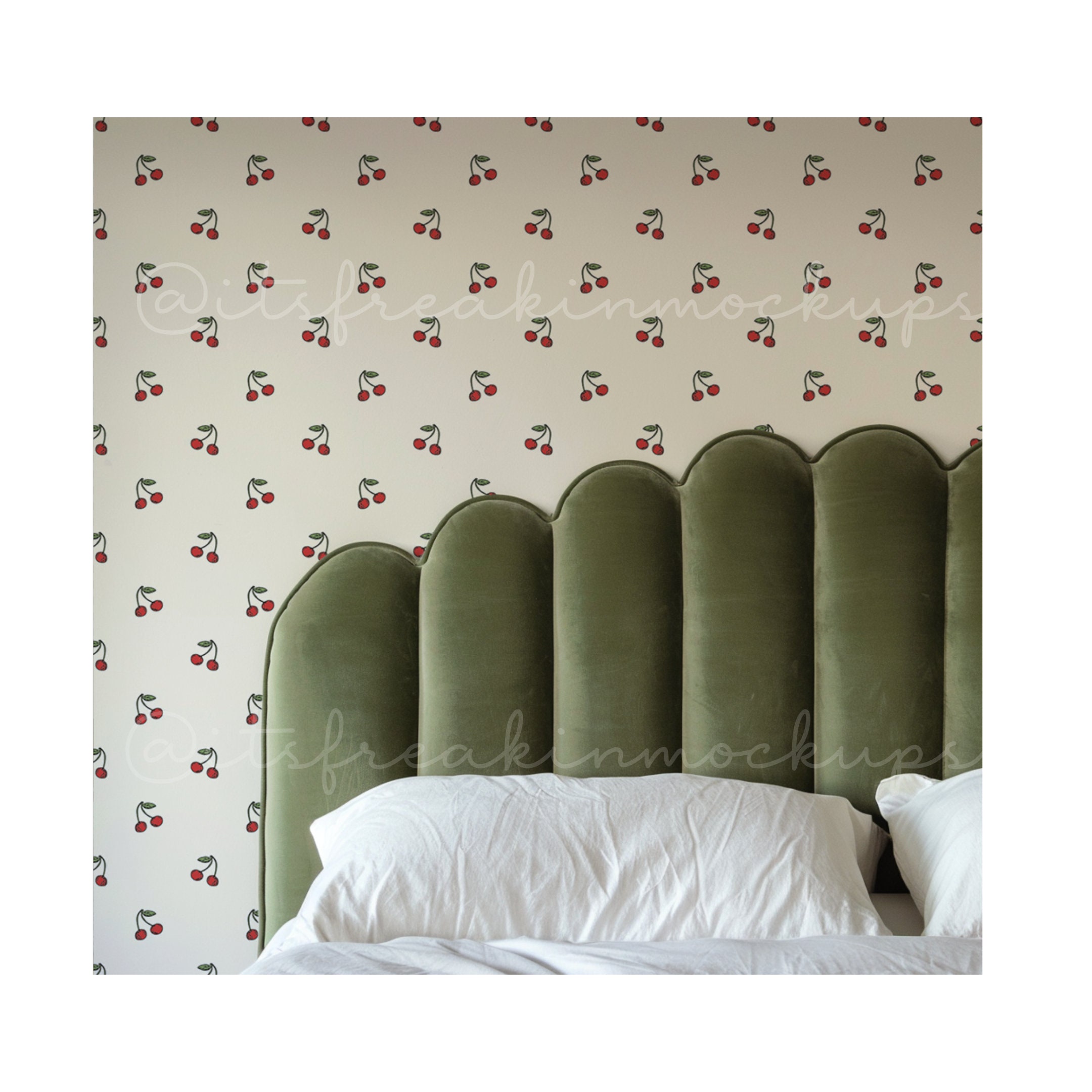 Headboard Wallpaper Mockup, PSD Wallpaper Mockup, Drag & Drop PSD, PSD ...