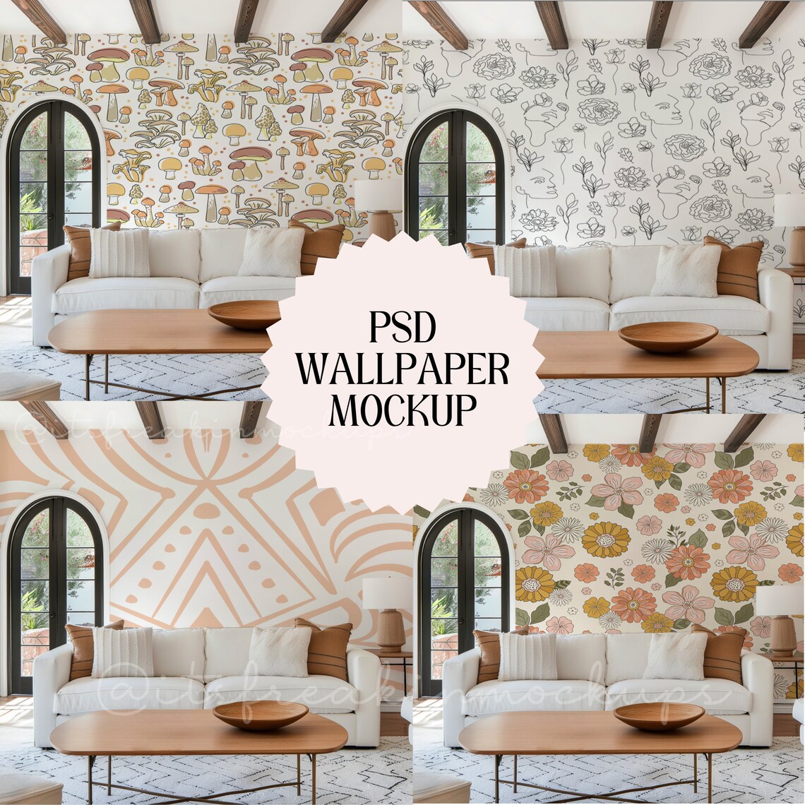 Wallpaper Mockup PSD, PSD Wallpaper Mockup, Wall Mockup, PSD Mockup ...