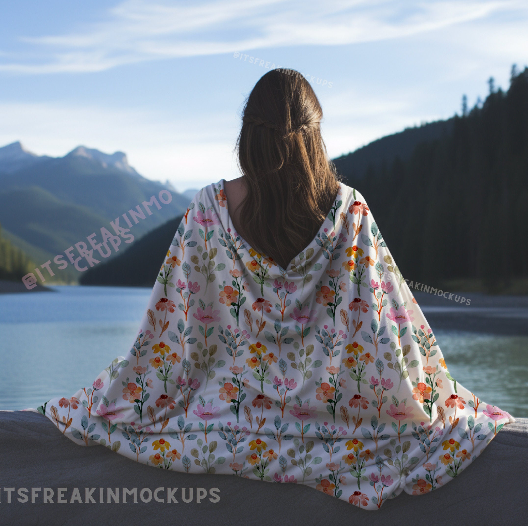 Blanket Mockup, PSD Blanket Mockup, Nature Blanket Mockup, Blanket ...