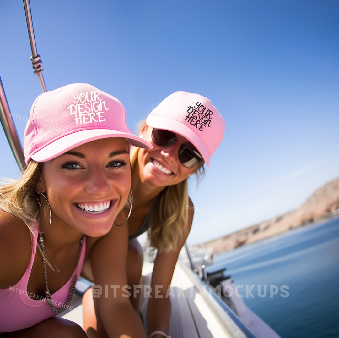 Hat Mockup, Pink Baseball Hat Mockup, Pink Hat Mockup, Canva Mockup ...