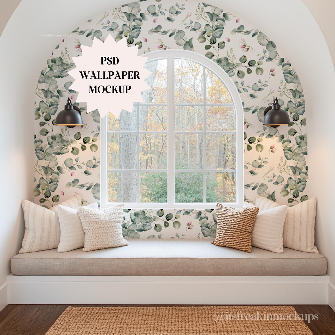 Reading Nook Wallpaper Mockup, PSD Wallpaper Mockup, Wall Mockup ...