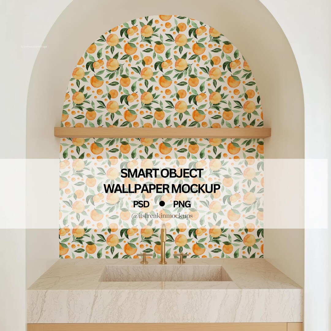 Wallpaper Mockup With Smart Object, Living Room Wallpaper Mockup Wall ...