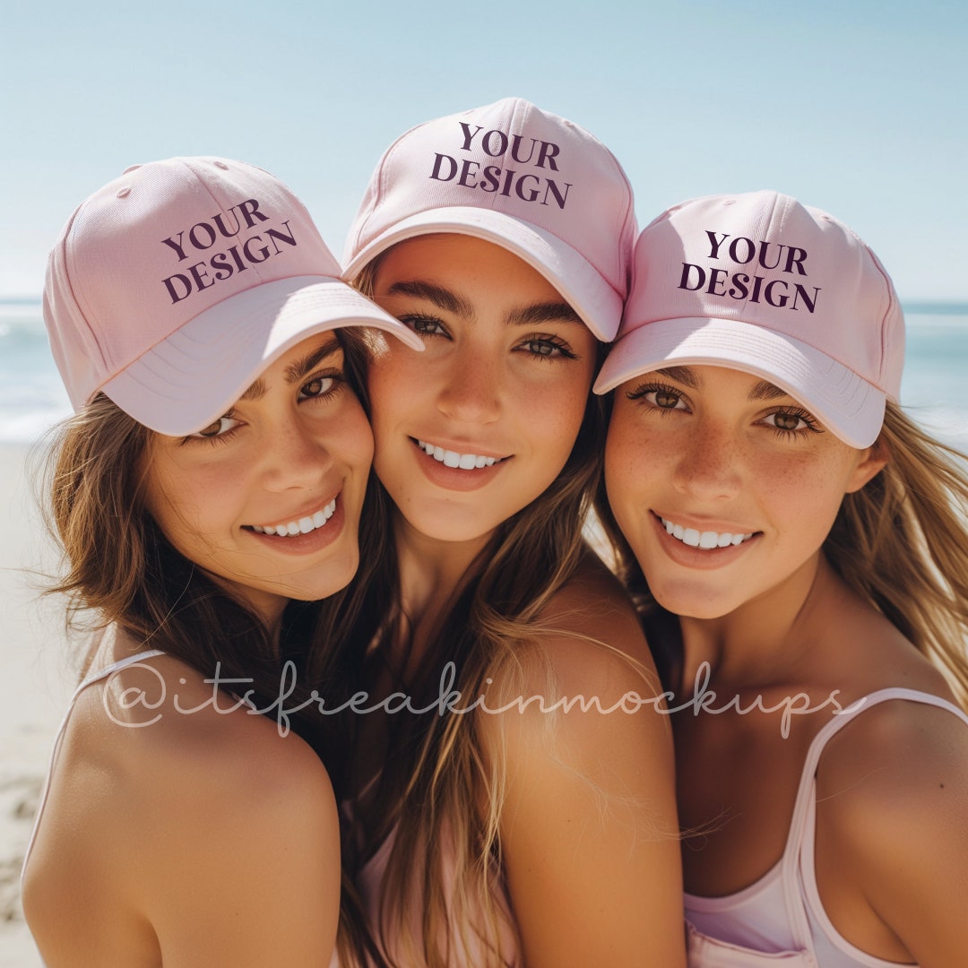 Hat Mockup, Pink Hat Mockup, Bachelorette Hat Mockup, Baseball Cap ...