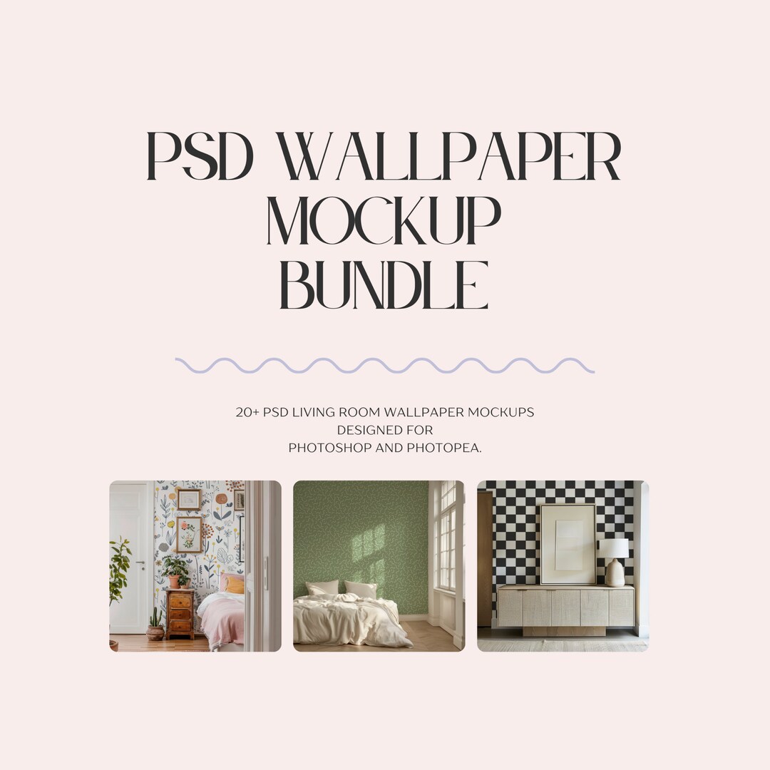 Wallpaper Mockup Bundle, PSD Wallpaper Mockup, Drag and Drop PSD, PSD ...