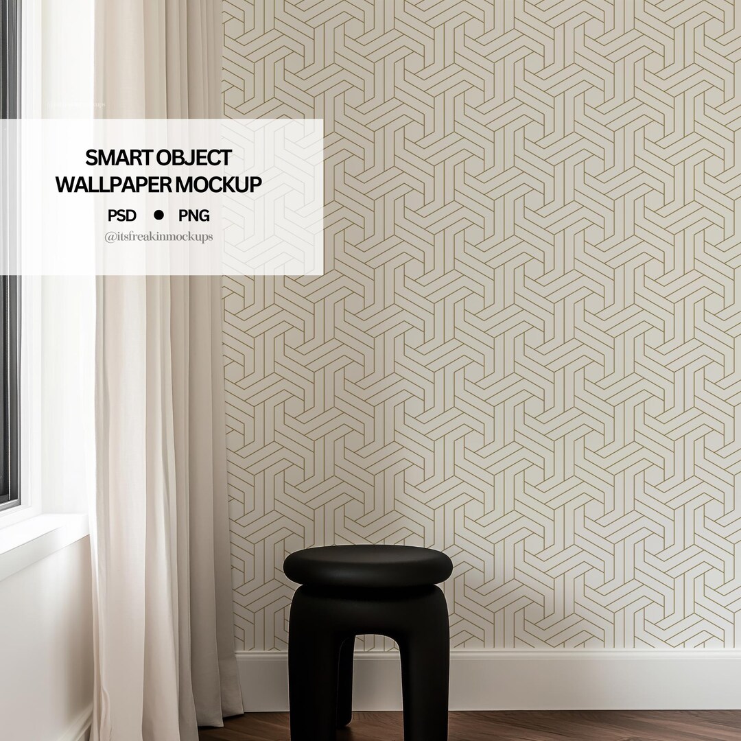 Wallpaper Mockup: Smart Object PSD, PNG File - Etsy