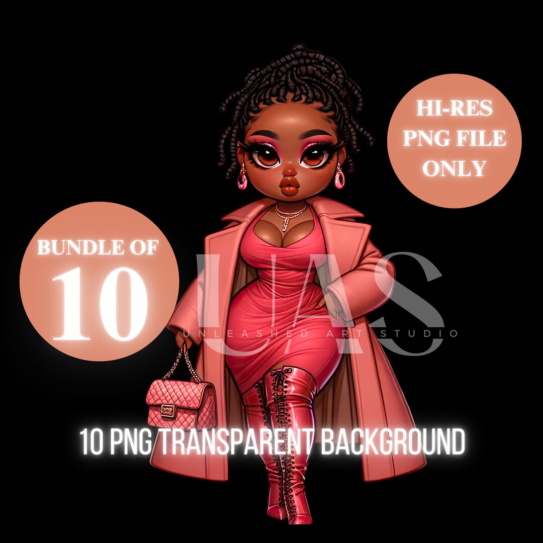 10 Exclusive Chibi-style Curvy Salmon-pink Coat Women PNG Files With ...