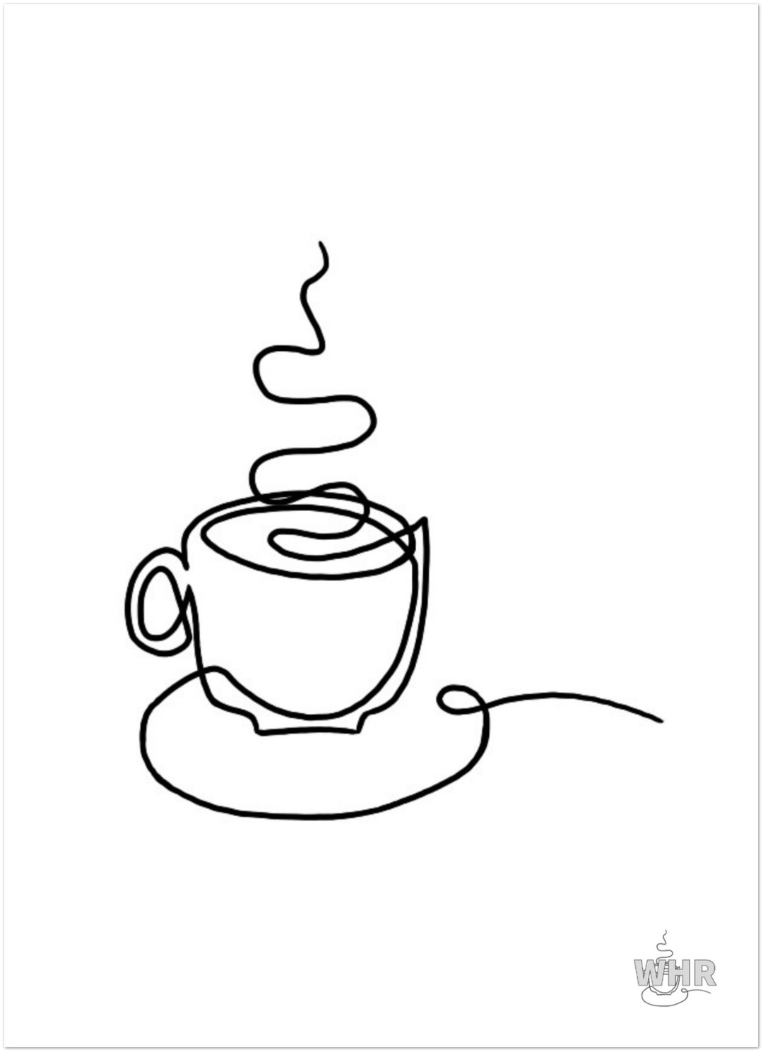Single-line Coffee Cup Print Digital Download - Etsy