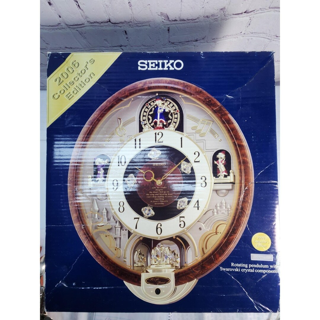 Seiko Swarovski Crystals Melodies in Motion Wall Clock QXM147BRH FOR ...