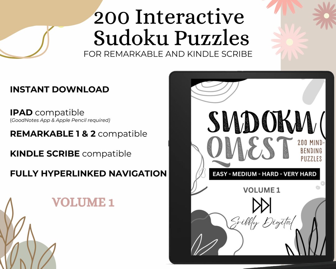 200 Sudoku Puzzles for Remarkable and Kindle Scribe Tablets - Etsy