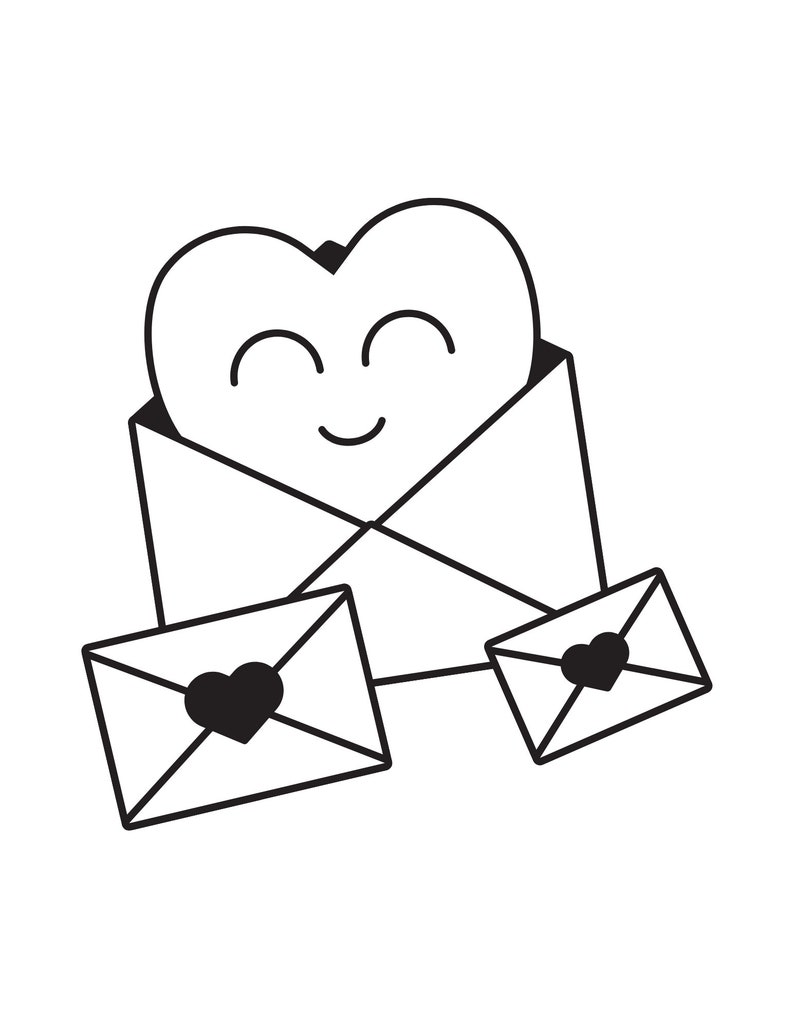 Valentine Coloring Pages and Worksheets - Etsy