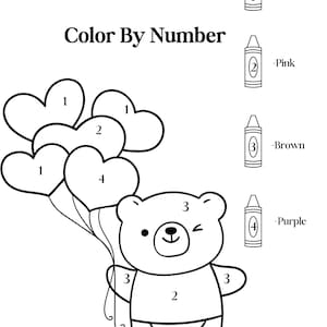 Valentine Coloring Pages and Worksheets - Etsy