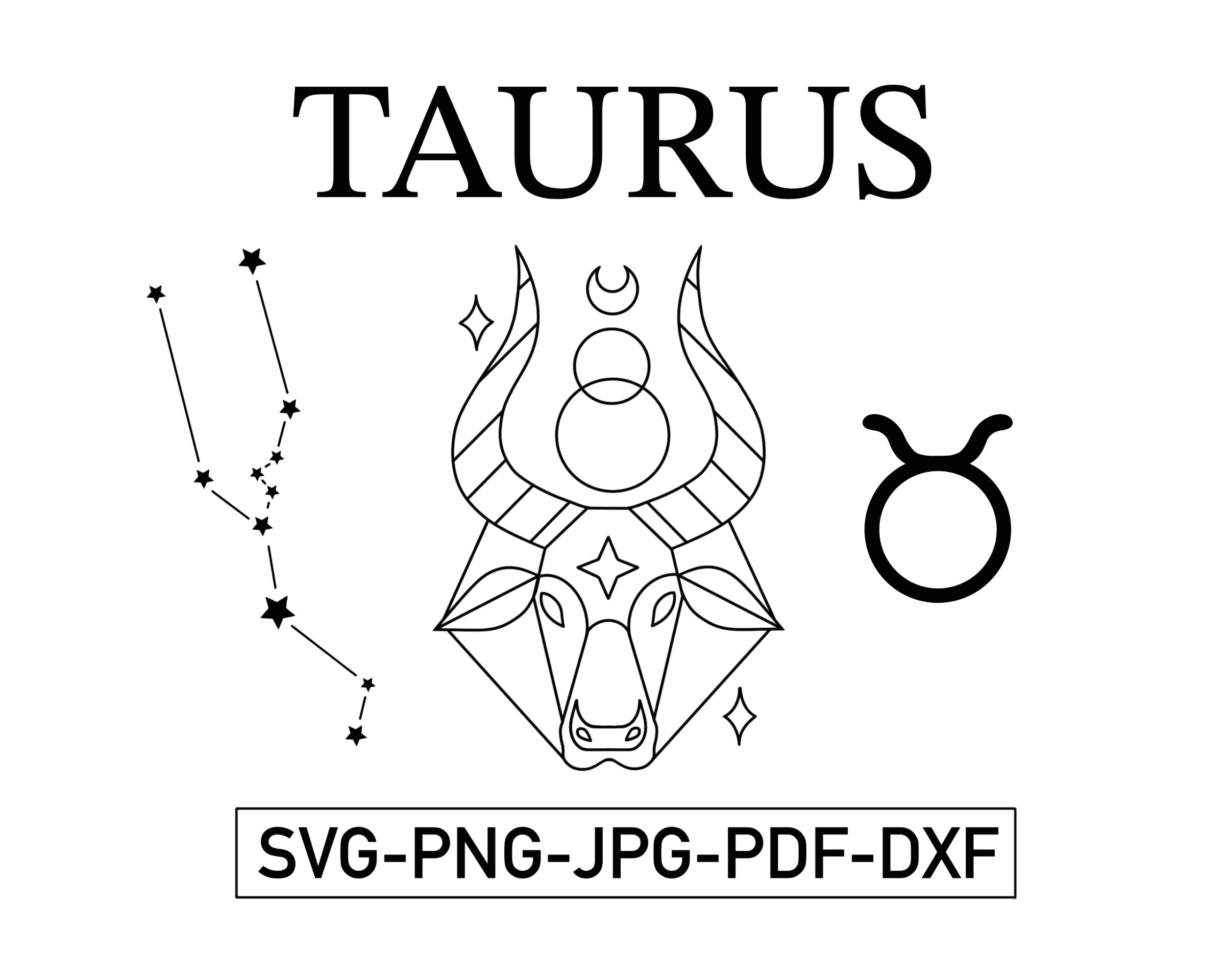 Taurus SVG Pack, Zodiac, Astrology, Digital File, Cutting File, Cricut ...
