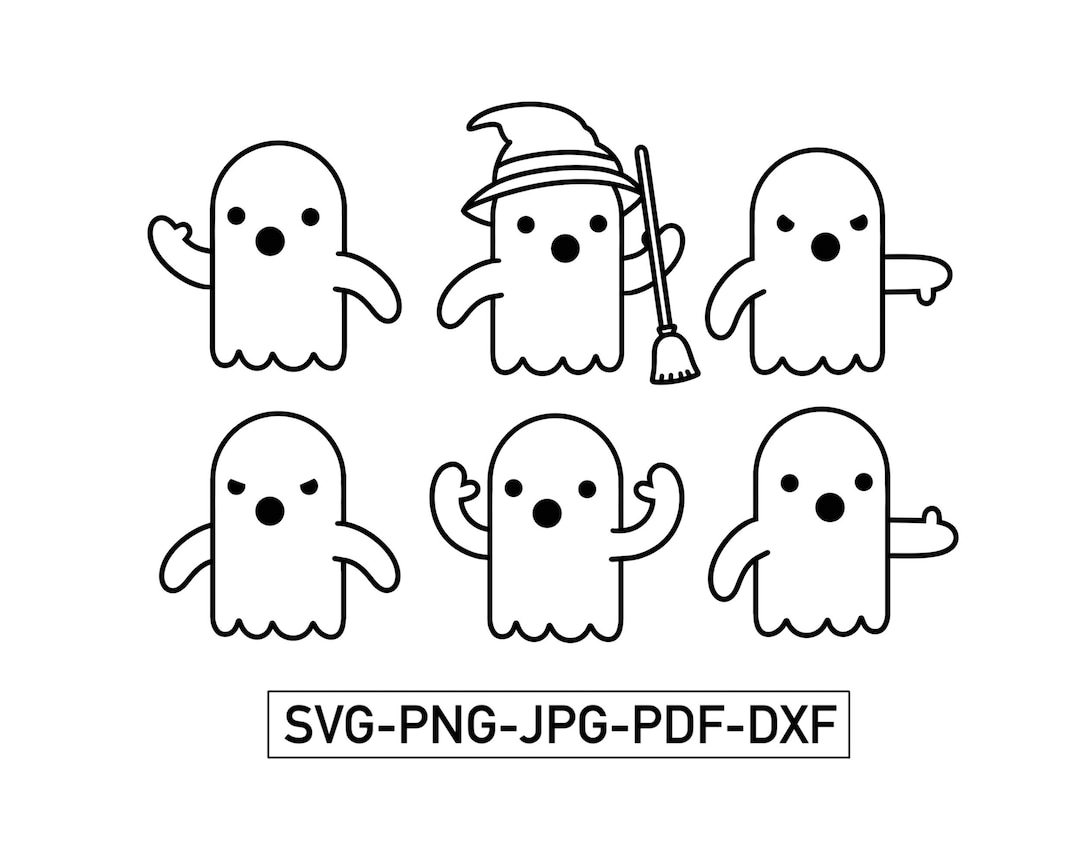 Hallowen GHOSTS Pack, PNG, PDF, Cricut, Silhouette, Digital File - Etsy