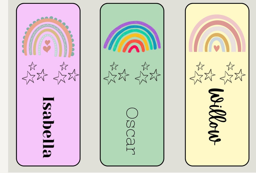 Personalized Digital Bookmark, Kids Printable Bookmark, Editable ...