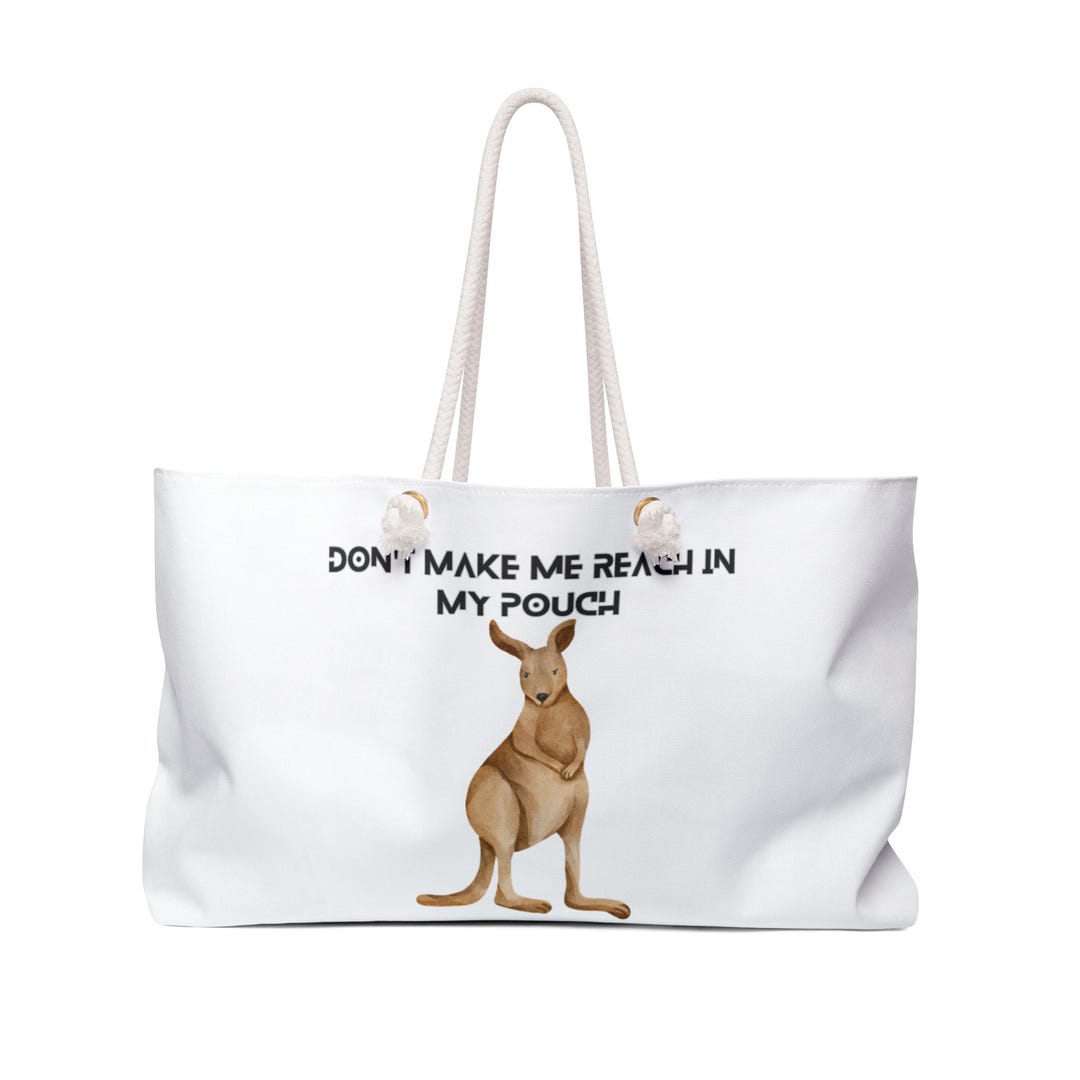 Kangaroo Weekender Bag, Cute Animal Tote for Travel, Beach Bag, Gift ...