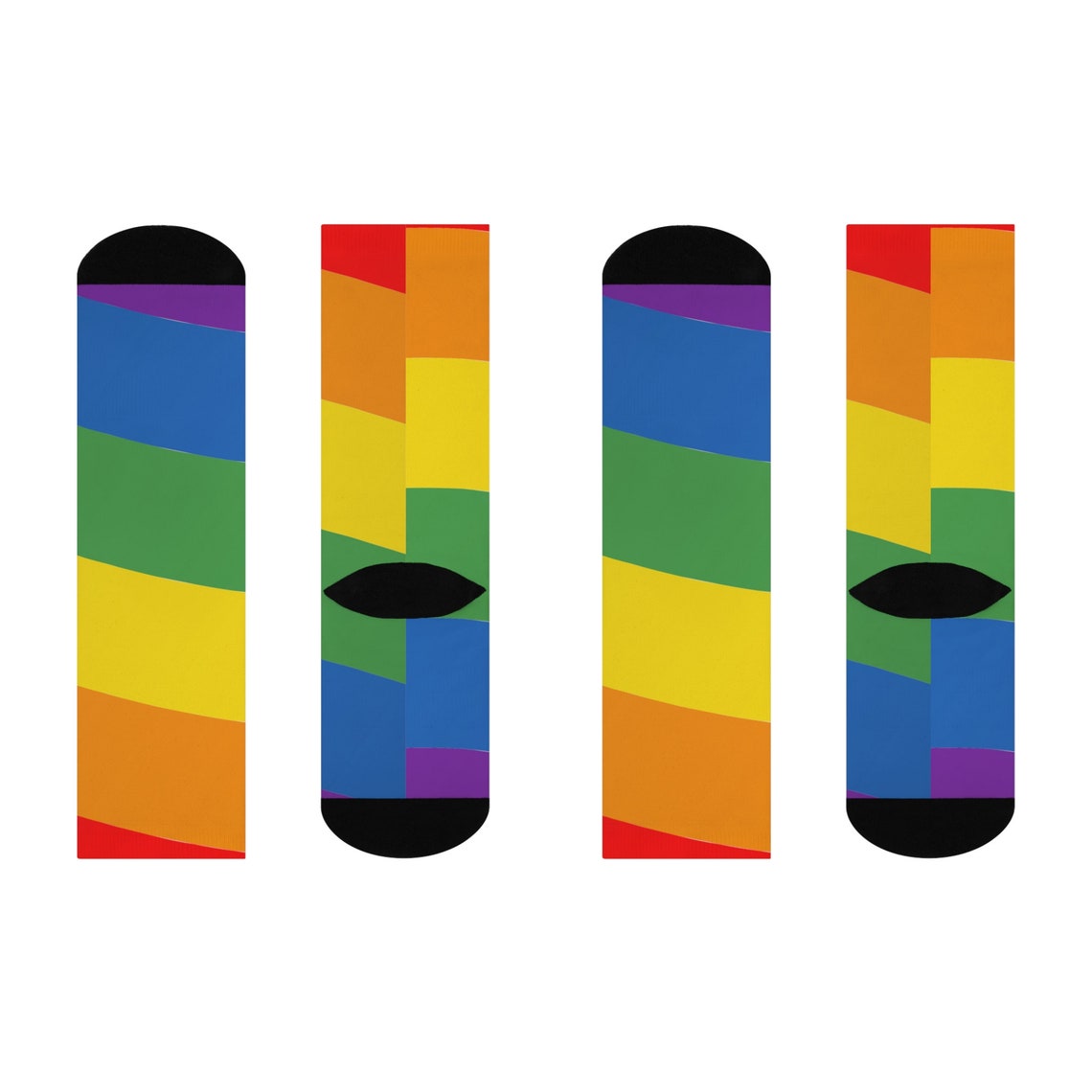 Pride Rainbow Cushioned Crew Socks/lgbtq + Pride Socks/rainbow Socks ...