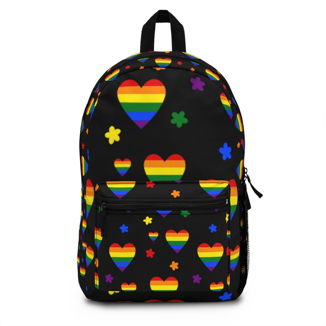 Rainbow Heart Backpack/lgbtq Gay Pride Backpack/laptop Backpack/travel ...