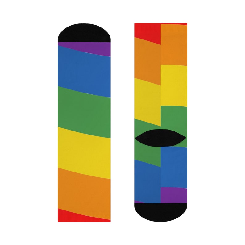 Pride Rainbow Cushioned Crew Socks/lgbtq + Pride Socks/rainbow Socks ...